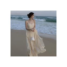 FIDDY Strandkleid Langer Sommerrock für Damen – Blumenkleid – Chiffon-Strandrock