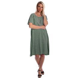 Charis Moda Shirtkleid Sommerkleid gestreift Halbarm