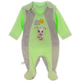 La Bortini Strampler Baby Anzug Strampler und Langarmshirt Shirt 44 50 56 62 68 74 aus reiner Baumwolle