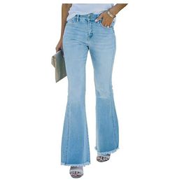 FIDDY Baukastenhose Skinny Jeans Für Damen Boyfriend-Jeans Taille Und Lockerer Passform