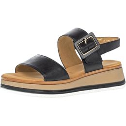 Gabor® Sandaletten, Keilabsatz, Leder, für Damen, schwarz, 37.5