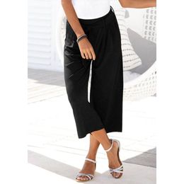 Lascana Culotte (mit Bindegürtel) in 7/8-Länge und Bindegürtel, Stoffhose, elegant und sommerlich, schwarz