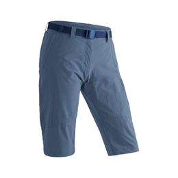 Maier Sports Caprihose Kluane Damen Shorts, kurze Wanderhose, Outdoorhose mit 2 Taschen, Regular Fit, blau