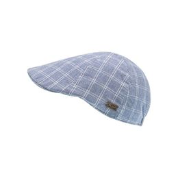Chillouts Schiebermütze Flat Cap, kariert, Cork Hat mit Gummizug, blau