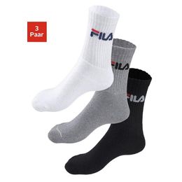 Fila Tennissocken (3-Paar) mit verstärkten Belastungszonen, grau|schwarz|weiß