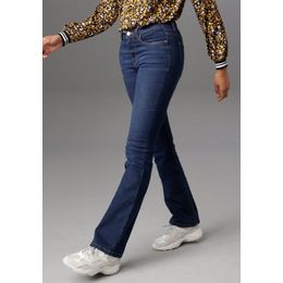 Aniston CASUAL Bootcut-Jeans regular waist, blau
