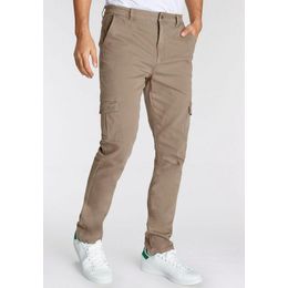 AJC Cargohose aus elastischer Baumwolle, beige|braun