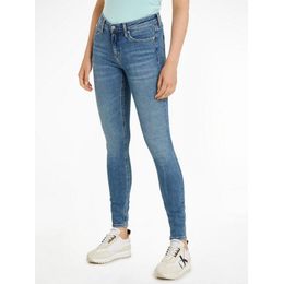 Calvin Klein Jeans Skinny-fit-Jeans MID RISE SKINNY mit Markenlabel, blau