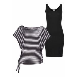 Kangaroos Jerseykleid (Set, 2-tlg., mit T-Shirt) für einen sommerlichen Kombi-Look, grau|schwarz|weiß