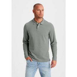 Beach Time Beachtime Langarm-Poloshirt Shirt mit Polokragen und Knopfleiste aus Baumwoll-Piqué, grau