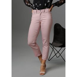 Aniston SELECTED Straight-Jeans in verkürzter cropped Länge, rosa