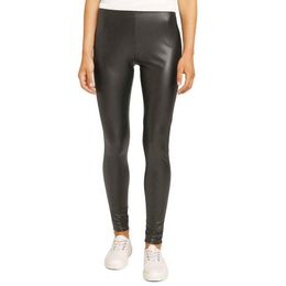 Tom Tailor Denim Leggings in Lederoptik, schwarz