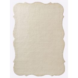 Teppich HEINE HOME Teppiche Gr. B/L: 60 cm x 90 cm, 12 mm, 1 St., beige (ecru) Schurwollteppiche