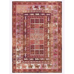 Teppich HEINE HOME Teppiche Gr. B/L: 80 cm x 160 cm, 7 mm, 1 St., bunt (bordeau x, bunt) Baumwollteppiche