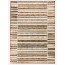 Teppich HEINE HOME Teppiche Gr. B/L: 80 cm x 165 cm, 5 mm, 1 St., braun (braun, ecru) Kurzflor-Teppiche