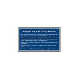 ratioform Gebotsschild „5 Regeln zur Infektionsprävention“, selbstkl. Folie, 200 x 120 mm