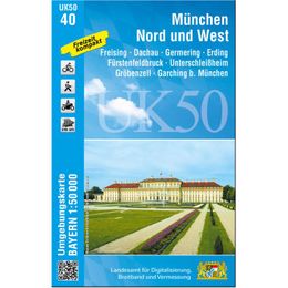 UK50-40 München Nord und West - Breitband und Vermessung, Bayern Landesamt für Digitalisierung, Karte (im Sinne von Landkarte)