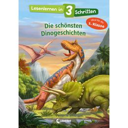 Loewe Verlag Lesenlernen in 3 Schritten - Die schönsten Dinogeschichten, Gebunden