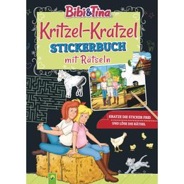 Bibi & Tina: Kritzel-Kratzel Stickerbuch mit Rätseln - Schwager & Steinlein Verlag, Kartoniert (TB)