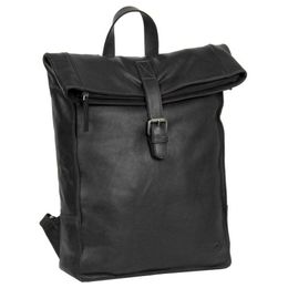 Mustang Cityrucksack Memphis backpack flap, aus hochwertigem Leder, schwarz