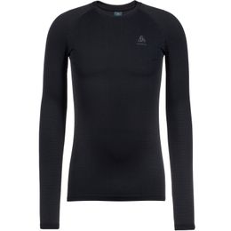 Odlo Performance Warm Eco Funktionsshirt Herren - schwarz - Gr. S - Polyester/Polyamid/Elastan