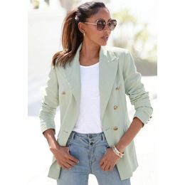 Lascana Longblazer mit goldfarbenen Knöpfen, eleganter Damenblazer, Business-Look, grün