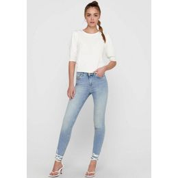 Only Ankle-Jeans ONLBLUSH MID SK ANK RAW, blau