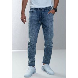 Buffalo Jogg Pants - Schlupfjeans in Moonwashed-Optik, blau