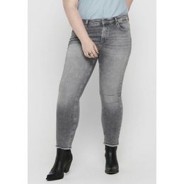 Only CARMAKOMA Skinny-fit-Jeans CARWILLY REG SK ANK JNS in washed-out Optik, grau
