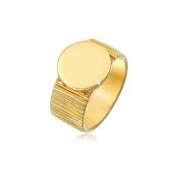 Elli Premium Siegelring Bandring Siegelring Relief Struktur 925 Silber, goldfarben