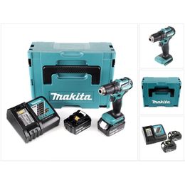 Makita Säulenbohrmaschine DDF 483 RMJ Akku Bohrschrauber 18V 40Nm im Makpac mit 2x 4 Ah Akku un