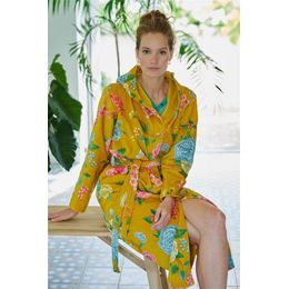 PIP Studio Bademantel Good Evening Bathrobe Yellow M Gelb 100% Cotton