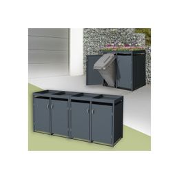 ML-Design Mülltonnenbox Müllbox aus Stahl wetterfest mit Klappdeckel/Tür Mülltonnecontainer