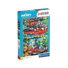 Clementoni Supercolor - Disney Mickey & Friends, Puzzle 2x 60 Teile