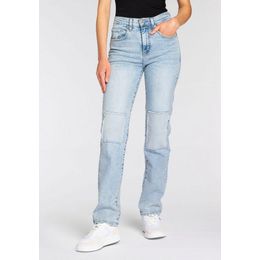 Levi's Levi's® High-waist-Jeans 724 HIGH RISE STRAIGHT mit Patches vorn, blau