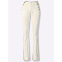 WITT Damen Bootcut-Jeans mit Zierkn&ouml;pfen, ecru, Gr&ouml;&szlig;e 38