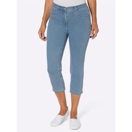 WITT Damen 3/4-Jeans mit Zier-Schn&uuml;rungen, blue-bleached, Gr&ouml;&szlig;e 38