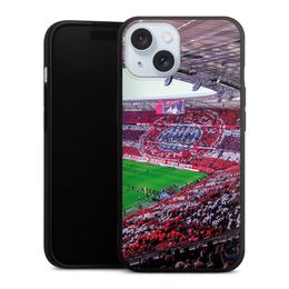 DeinDesign iPhone 15 Handy Premium Silikon H&uuml;lle Handyh&uuml;lle schwarz Case Stadium Fcb Fc Bayern M&uuml;nchen Silikon Premium Case