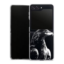 DeinDesign Galaxy Z Flip 5 Handy Hard Case Schutzh&uuml;lle transparent Smartphone Handy H&uuml;lle Official Licensed Product Eintracht Frankfurt Attila Hard Case