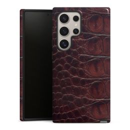 DeinDesign Galaxy S24 Ultra Handy Panzer Handyh&uuml;lle robuste Outdoor H&uuml;lle Schutzh&uuml;lle gl&auml;nzend Leather Crocodile Animal Print Tough Case