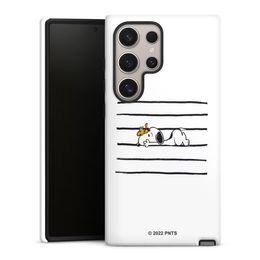 DeinDesign Galaxy S24 Ultra Handy Panzer Handyh&uuml;lle robuste Outdoor H&uuml;lle Schutzh&uuml;lle gl&auml;nzend Snoopy Dog Peanuts Tough Case