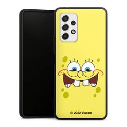DeinDesign Galaxy A53 5G Handy Premium Silikon H&uuml;lle Handyh&uuml;lle schwarz Case Official Licensed Product Kindheit Spongebob Silikon Premium Case