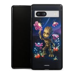DeinDesign Google Pixel 7a Handy Silikon H&uuml;lle Case schwarz Handyh&uuml;lle Baby Groot Marvel Guardians Of The Galaxy