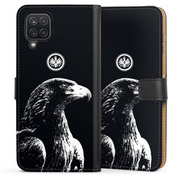 DeinDesign Galaxy A12 Handy Klapph&uuml;lle Handyh&uuml;lle aus Kunst Leder schwarz Flip Case Official Licensed Product Eintracht Frankfurt Attila Sideflip mit langer 