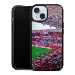 DeinDesign iPhone 15 Handy Gallery Case Handyh&uuml;lle 9H Geh&auml;rtetes Glas R&uuml;ckseite H&uuml;lle Stadium Fcb Fc Bayern M&uuml;nchen Gallery Case