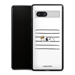 DeinDesign Google Pixel 7a Handy Silikon H&uuml;lle Case schwarz Handyh&uuml;lle Snoopy Dog Peanuts