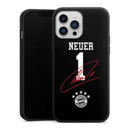 DeinDesign iPhone 13 Pro Max Handy Premium Silikon H&uuml;lle Handyh&uuml;lle schwarz Case Fc Bayern M&uuml;nchen Manuel Neuer Fcb Silikon Premium Case