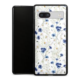 DeinDesign Google Pixel 7a Handy Silikon H&uuml;lle Case schwarz Handyh&uuml;lle Flowers Muster Flower