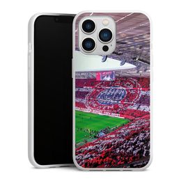 DeinDesign iPhone 13 Pro Handy Silikon H&uuml;lle Case wei&szlig; Handyh&uuml;lle Stadium Fcb Fc Bayern M&uuml;nchen Silikon Case