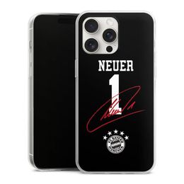 DeinDesign iPhone 15 Pro Max Handy Silikon H&uuml;lle Case transparent Handyh&uuml;lle Fc Bayern M&uuml;nchen Manuel Neuer Fcb Silikon Case